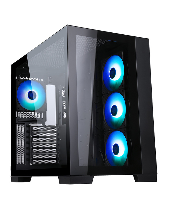 Boitier PC iTek Dark Cave RGB avec panneau vitré (Noir) – Cybertech